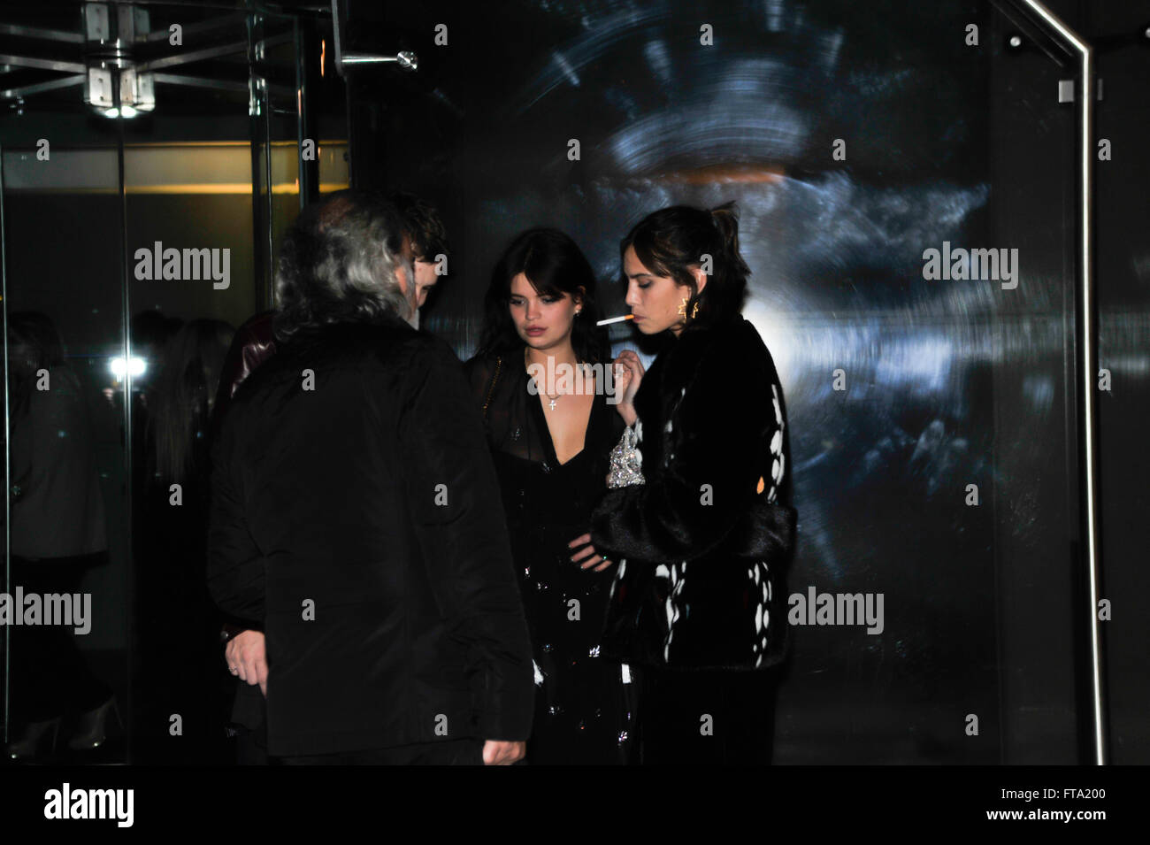 Pixie Geldof and Alexa Chung are seen smoking cigarettes outside the ...