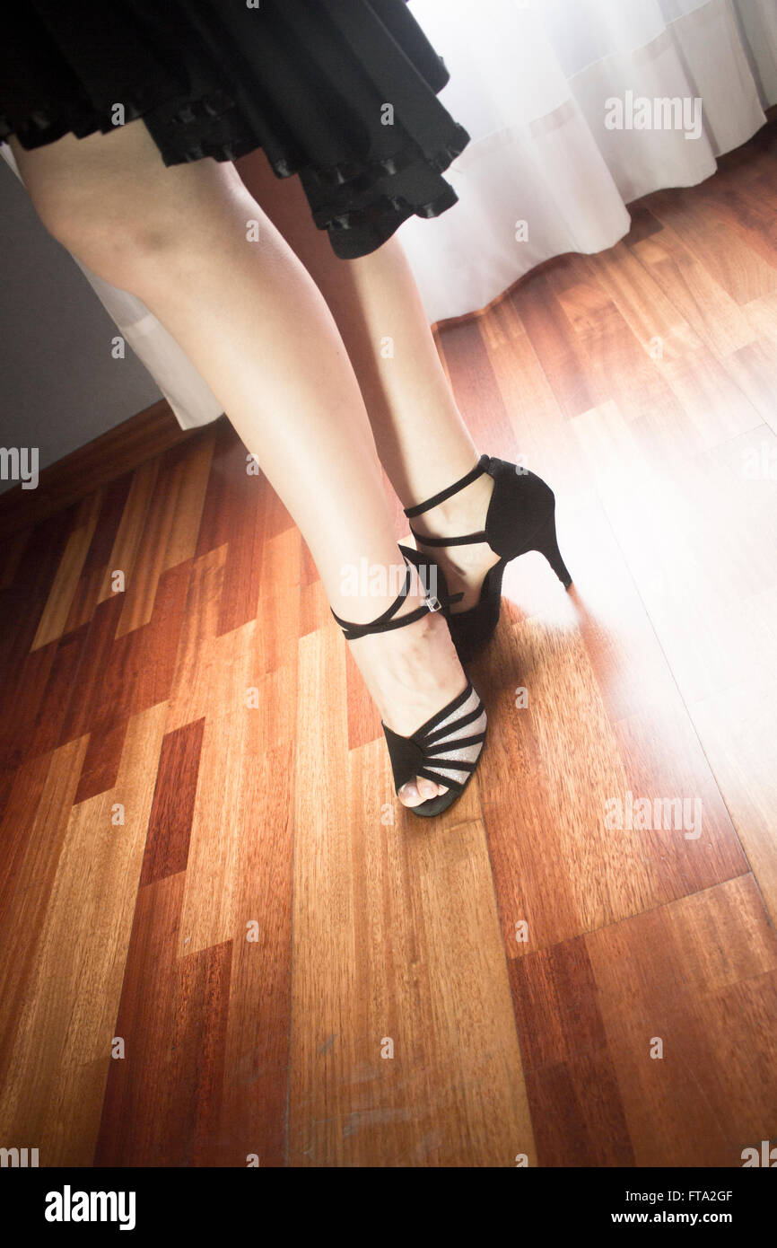 Female ballroom, standard, sport dance, latin and salsa dancer feet and ...