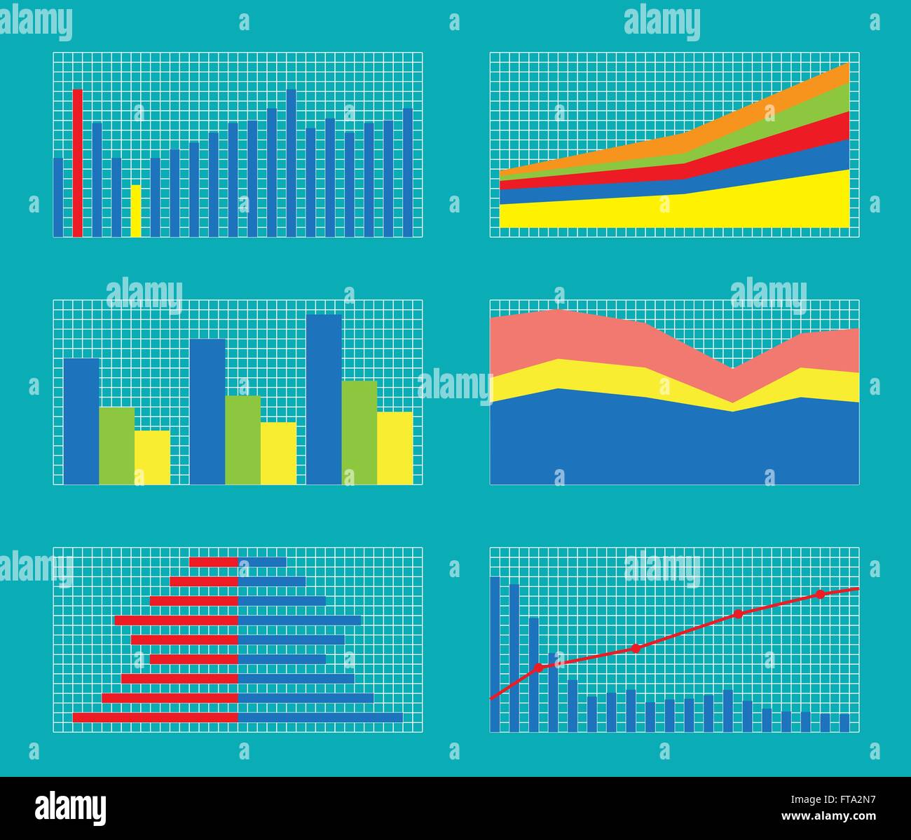 Set of Graphs and Charts. Data, Statistic, Informative Stock Vector ...