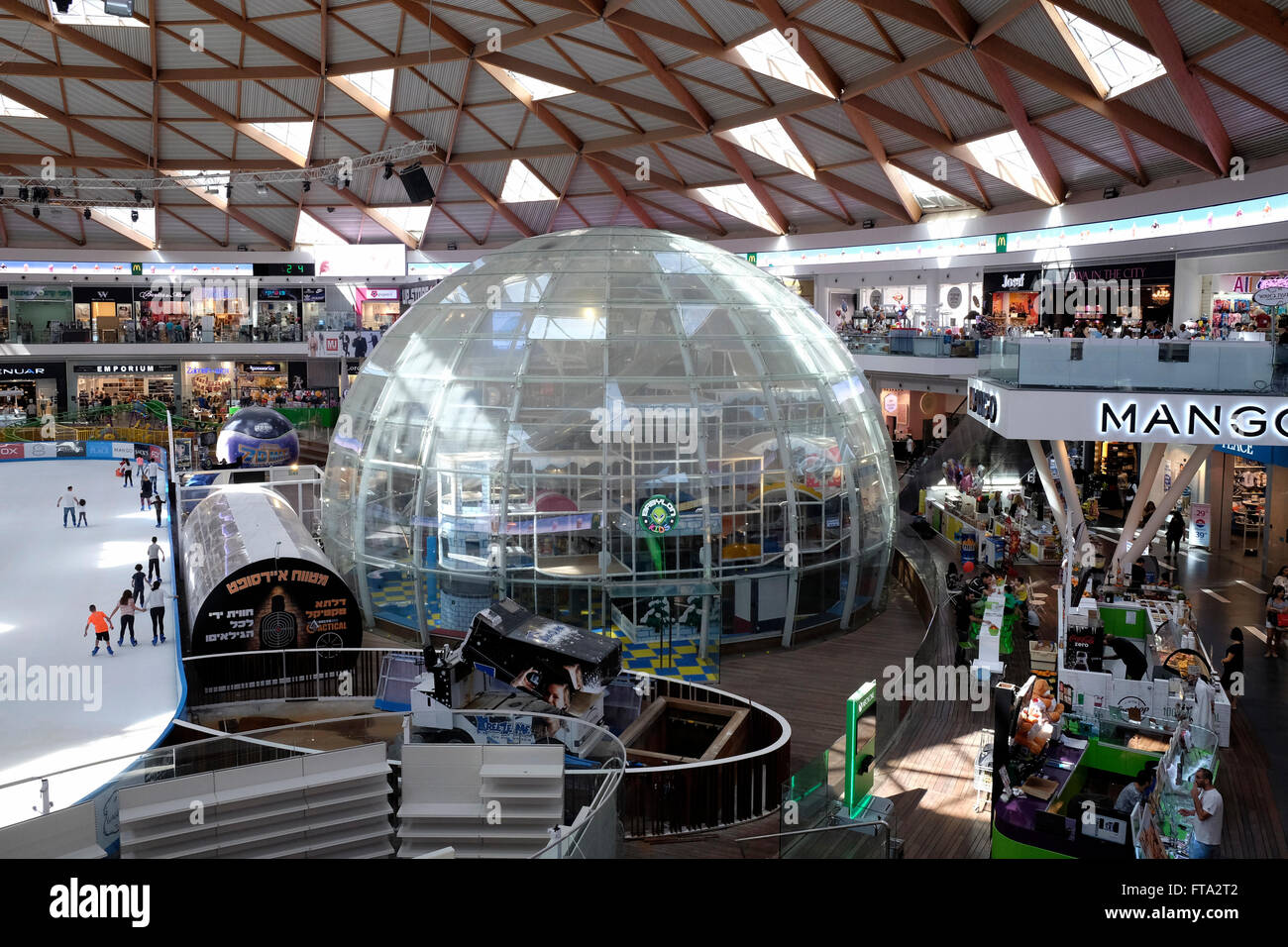 Interior of the Ice Shopping Mall which incorporates a ice skating rink ...