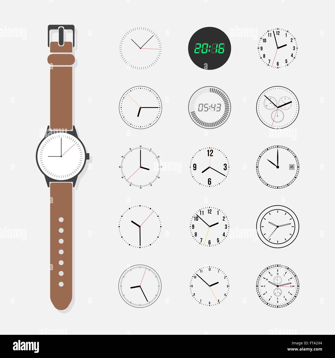 Watch face vector set Stock Vector Image & Art - Alamy