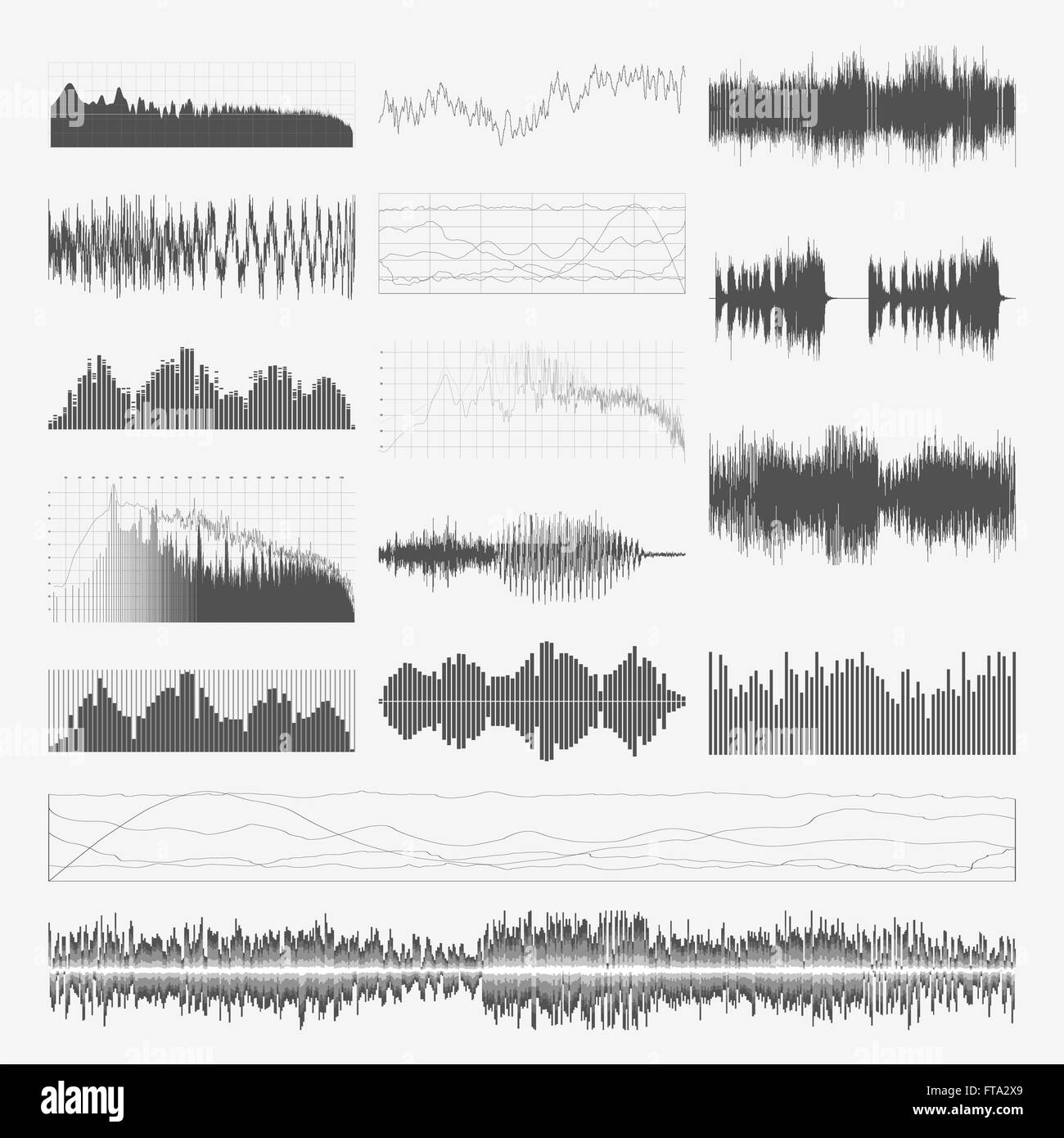 Music sound waves vector set isolated on a white background Stock ...