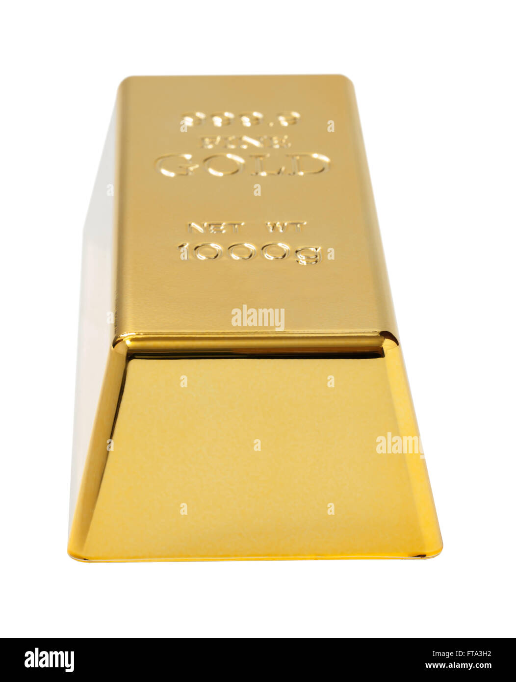 gold bullion close-up isolated on white background Stock Photo - Alamy