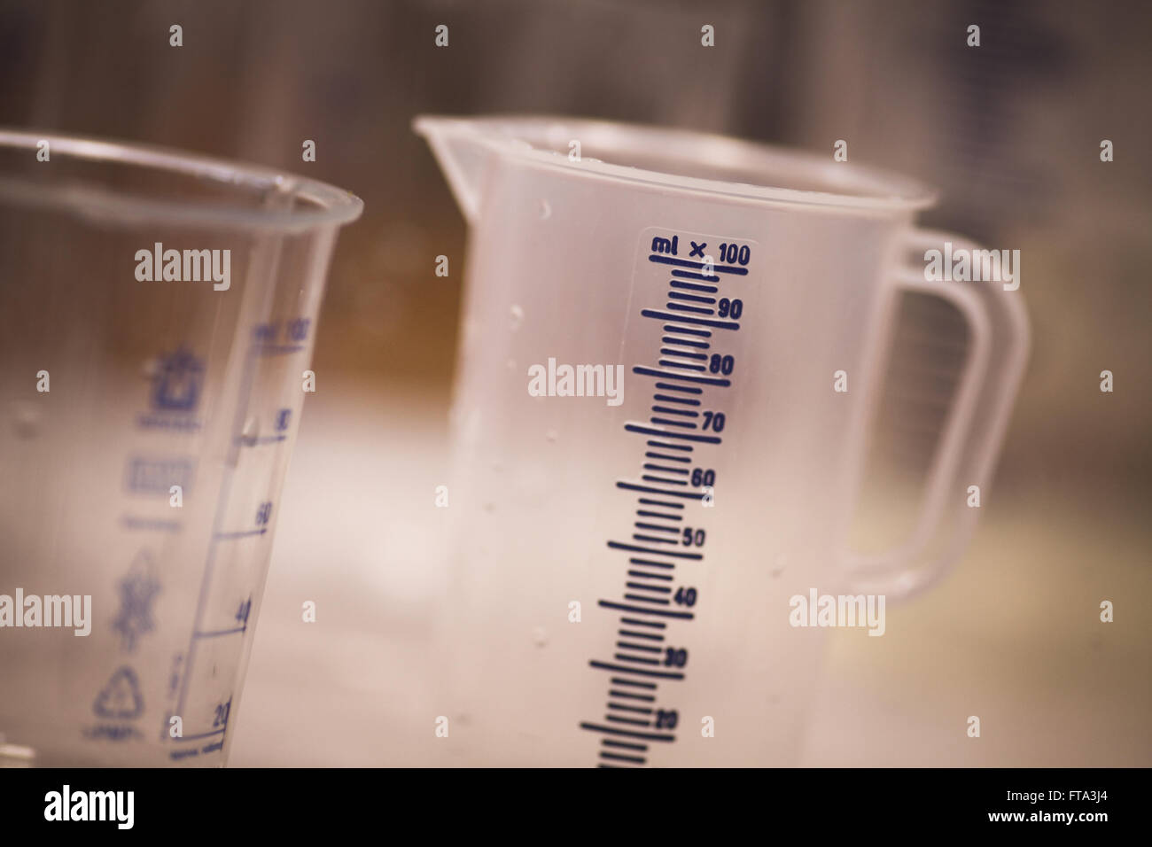 Color image of some plastic recipients in a chemistry lab Stock Photo ...