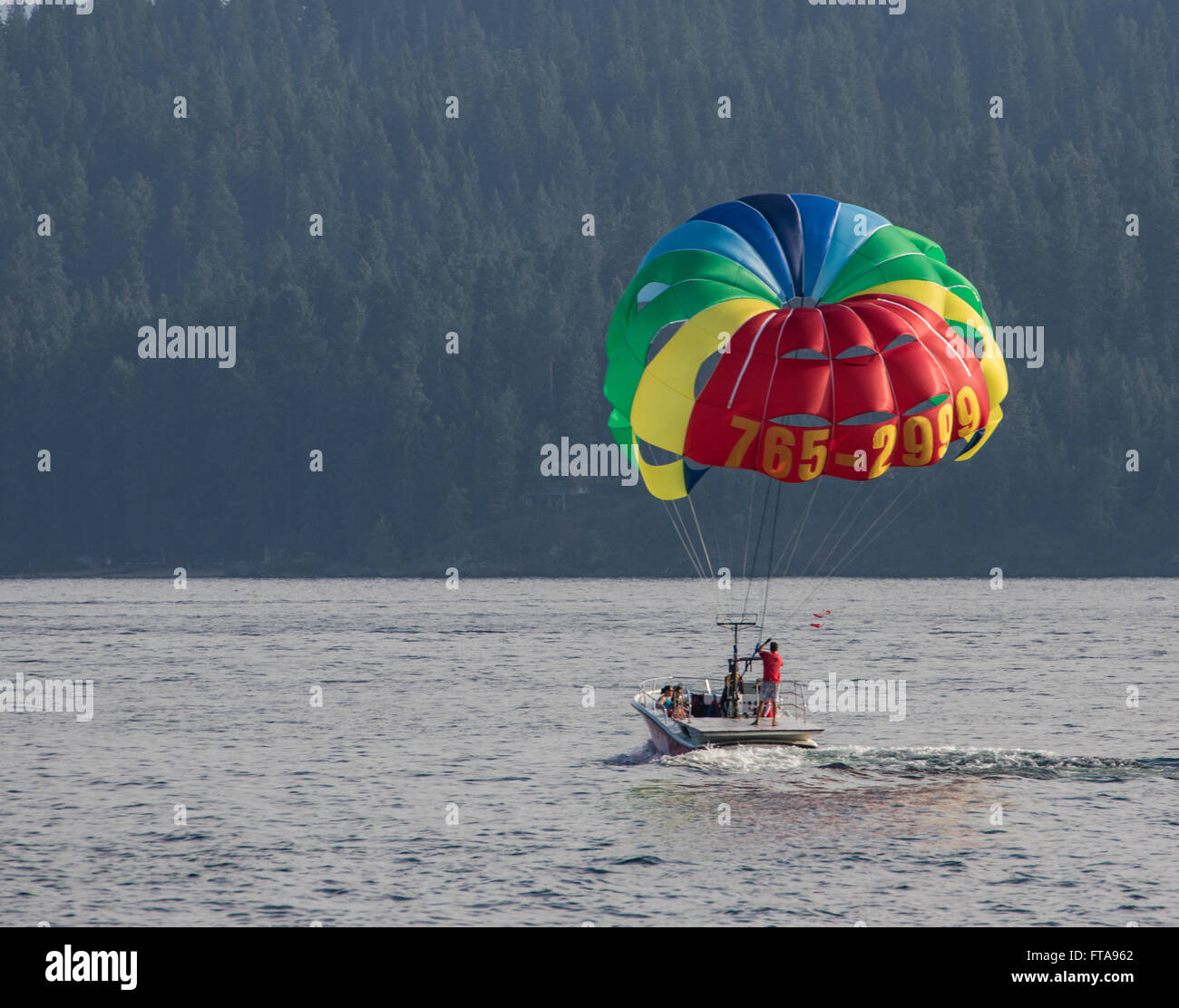 A day of boating fun on Lake Couer d"alen Idaho Stock Photo - Alamy