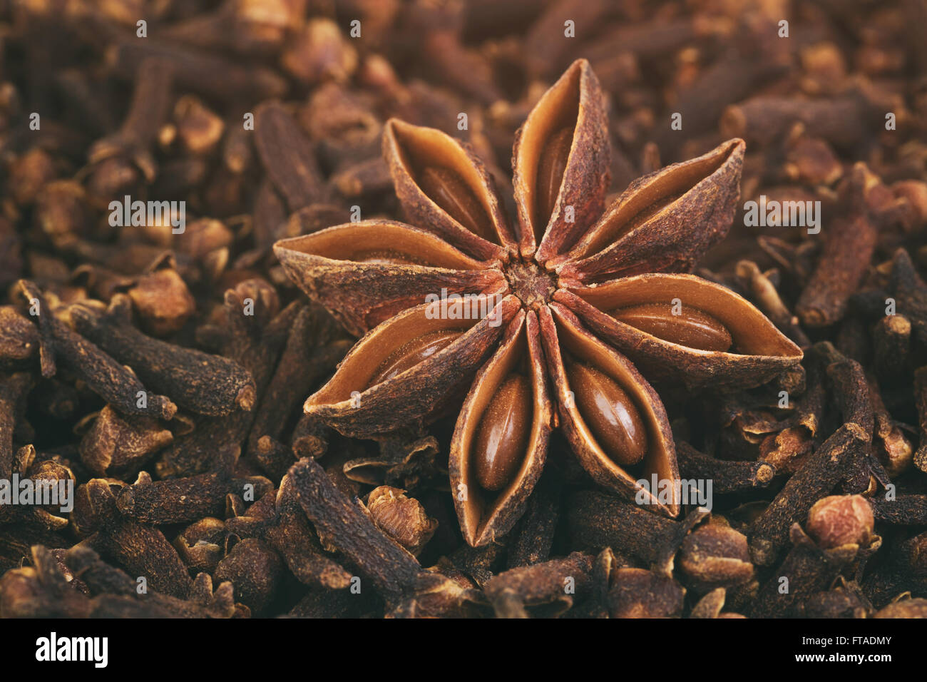 heap of dried cloves and anise star Stock Photo - Alamy