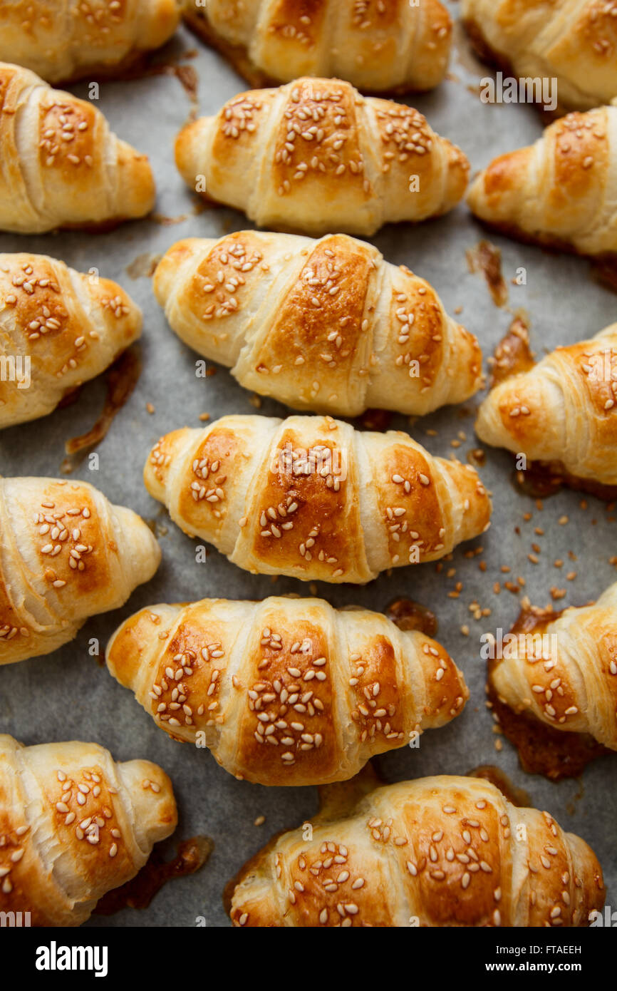Fresh Baked Croissant,Homemade pastry with sesame Stock Photo - Alamy