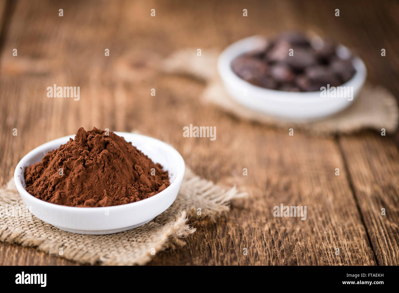 Portion of Cocoa powder (selective focus) as detailed close-up shot ...