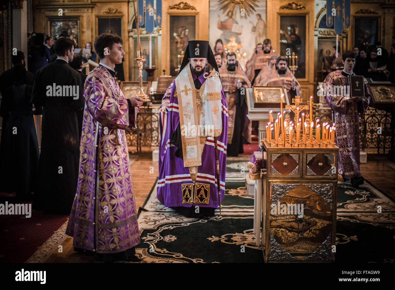 A Russian Orthodox priest during Holy Week services at the Theological ...