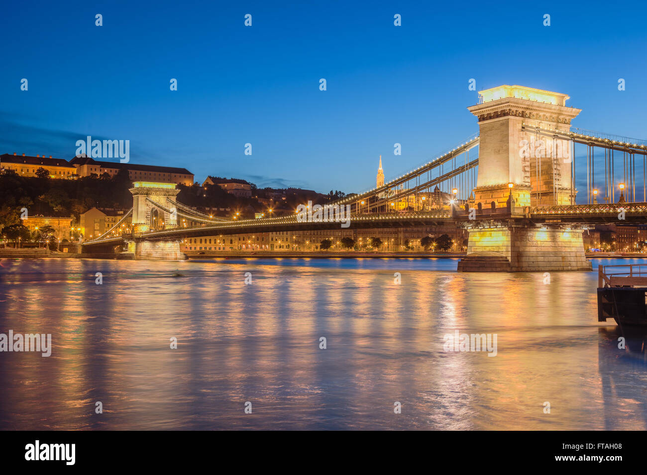 Danube River Bridge Buda Castle Chain Bridge Stock Photo - Alamy