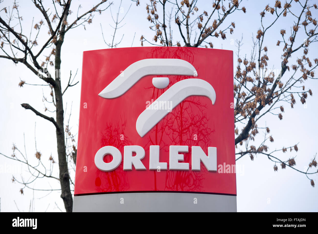 January 15, 2016 - Wroclaw: The logo of the brand "Orlen"January 15 ...
