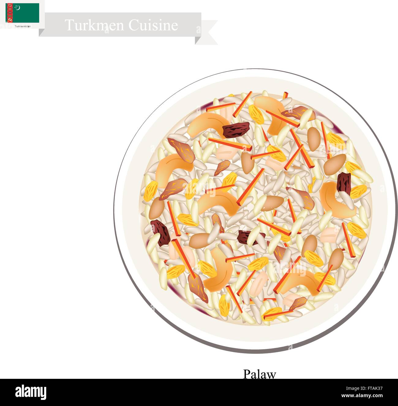 Turkmen Cuisine, Palaw or Rice with Meat and Vegetables. One of The ...