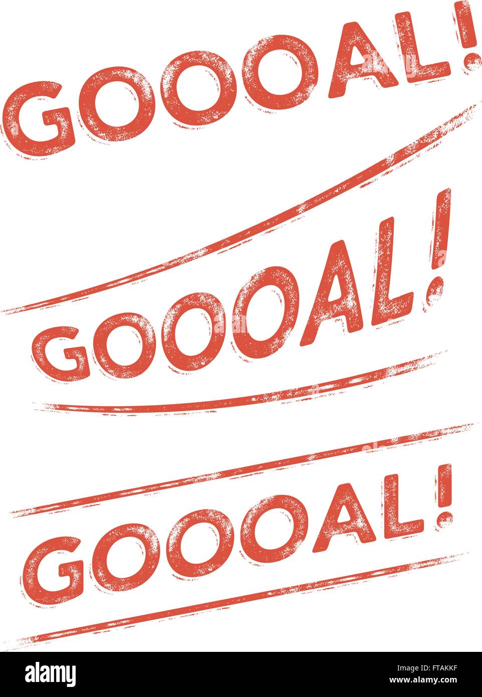 Illustration with three different styled goal, score messages saying ...