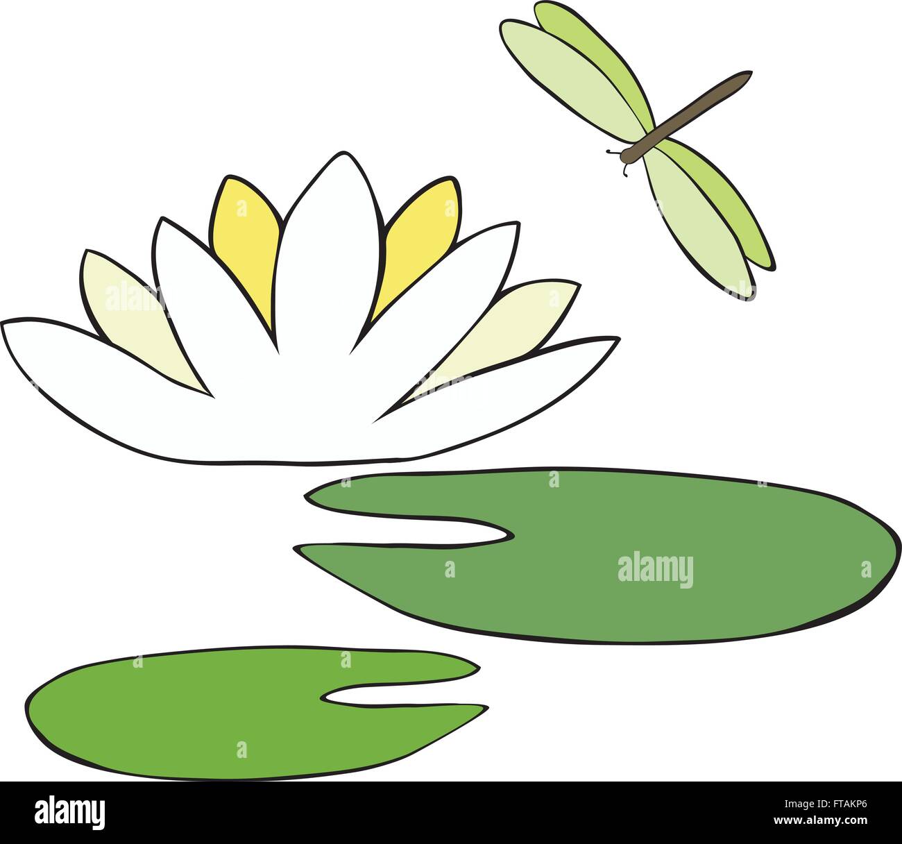 Beautiful lily flower over white Stock Vector Images - Alamy