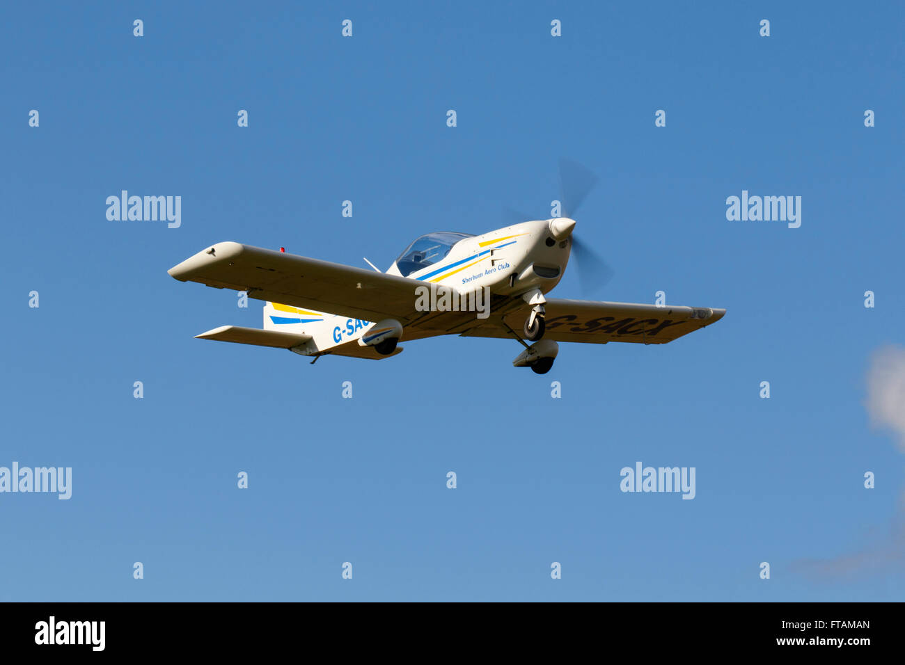 Aero AT-3 R100 G-SACY in flight after take-off from Breighton Airfield ...
