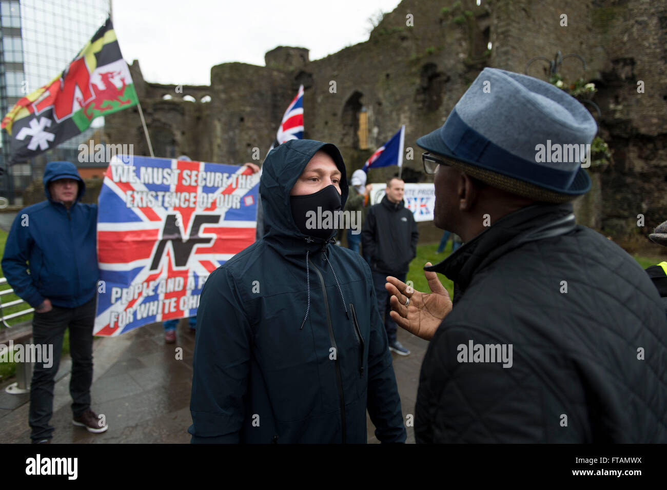 National Front members attend a White Pride rally in Castle Square ...