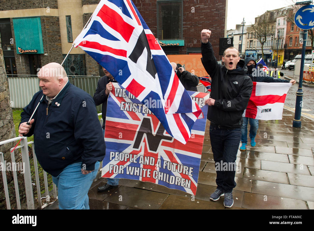 National Front members attend a White Pride rally in Castle Square ...