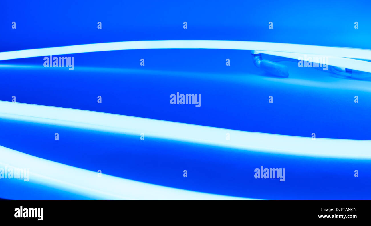 Blue neon lights decoration Stock Photo - Alamy