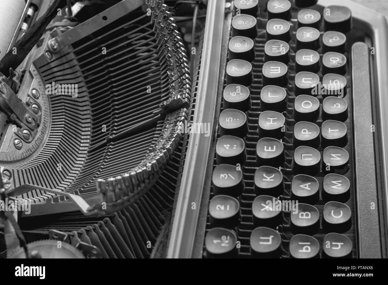 Black and white image details typewriter Stock Photo - Alamy