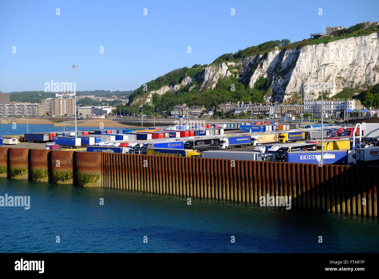 Parked lorries in the Port of Dover, Kent, UK Stock Photo - Alamy