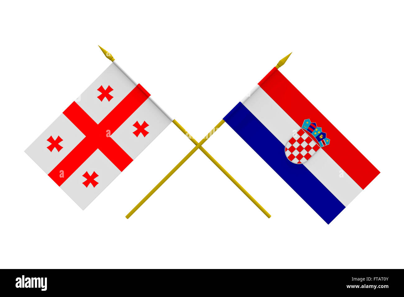 Flags of Croatia and Georgia, 3d render, isolated Stock Photo - Alamy
