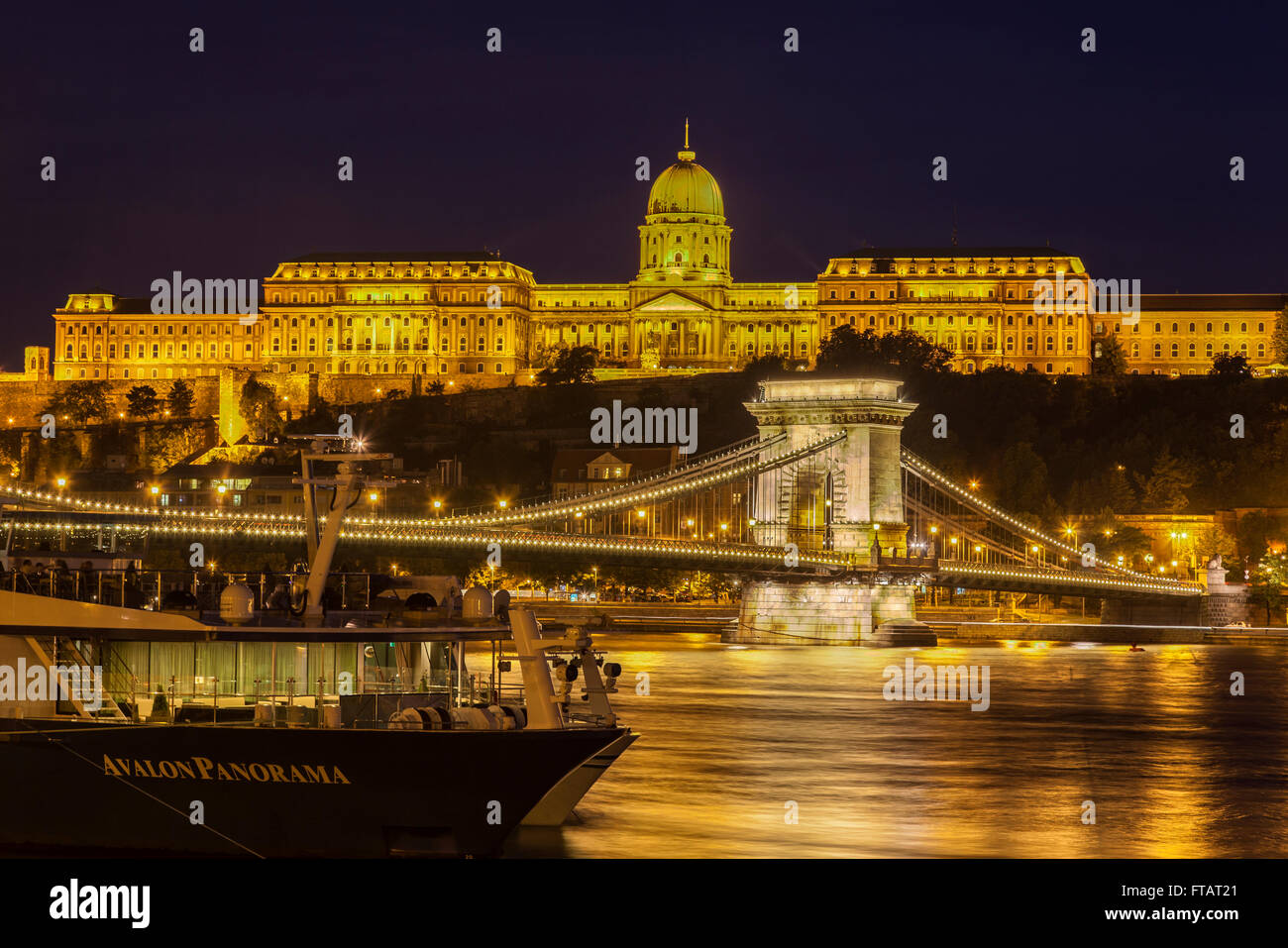 Danube River Bridge Buda Castle Chain Bridge Stock Photo - Alamy