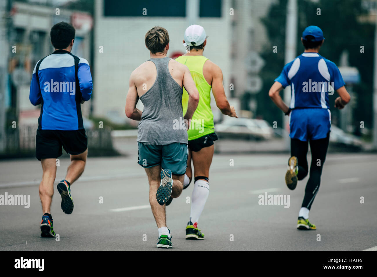 Omsk, Russia - September 20, 2015: group of young runners running ...
