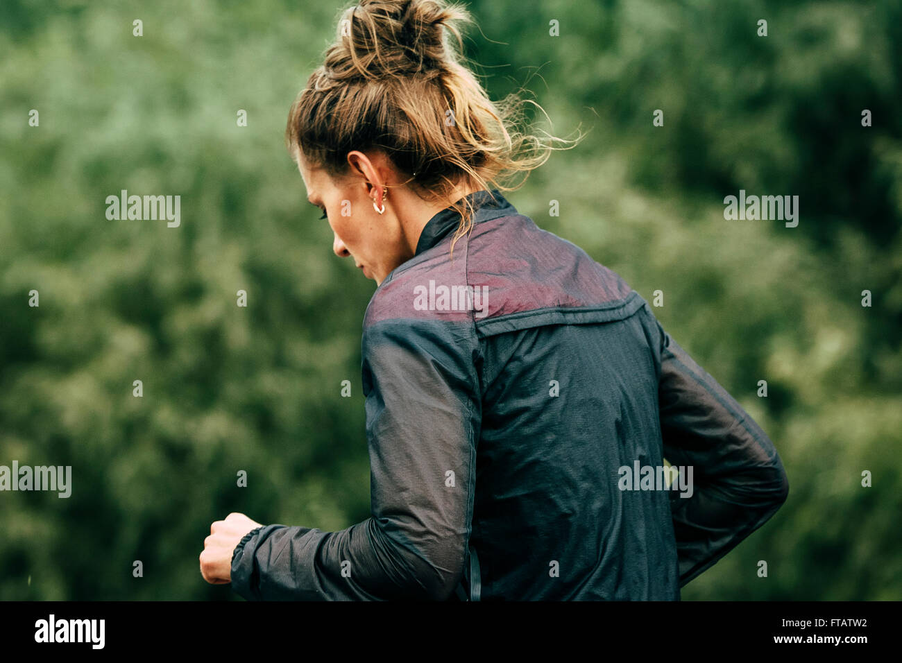 Omsk, Russia - September 20, 2015: girl runner participant of marathon ...