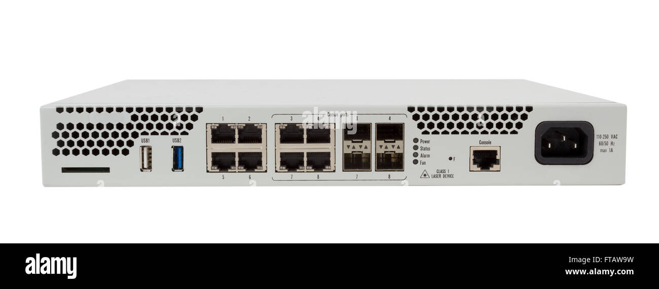 industrial router isolated on white background with Combo SFP ports ...