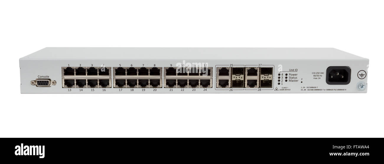 Professional network indistrial gigabit switch isolated on white ...