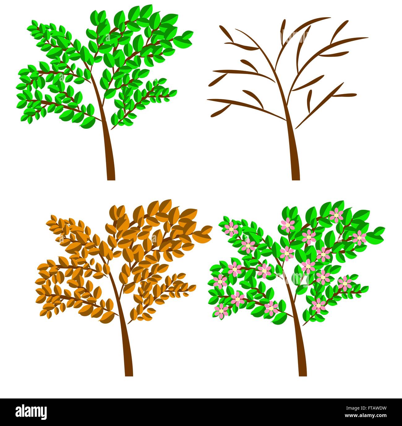vector seasonal trees Stock Vector Image & Art - Alamy