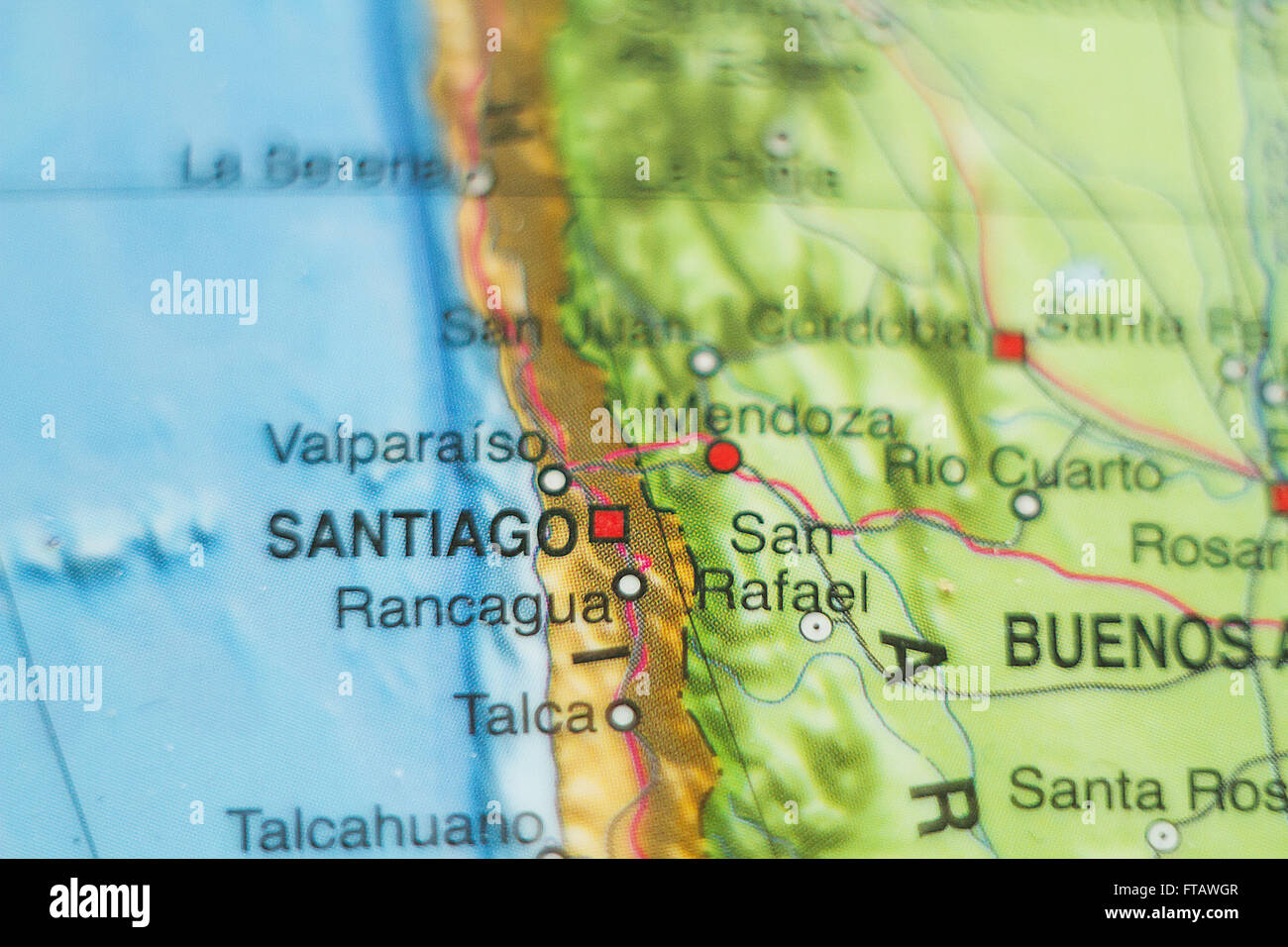 Santiago chile map geography hi-res stock photography and images - Alamy