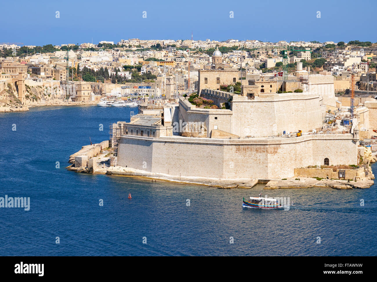 The view of the Grand harbor and Fort Saint Angelo on the seaward of ...