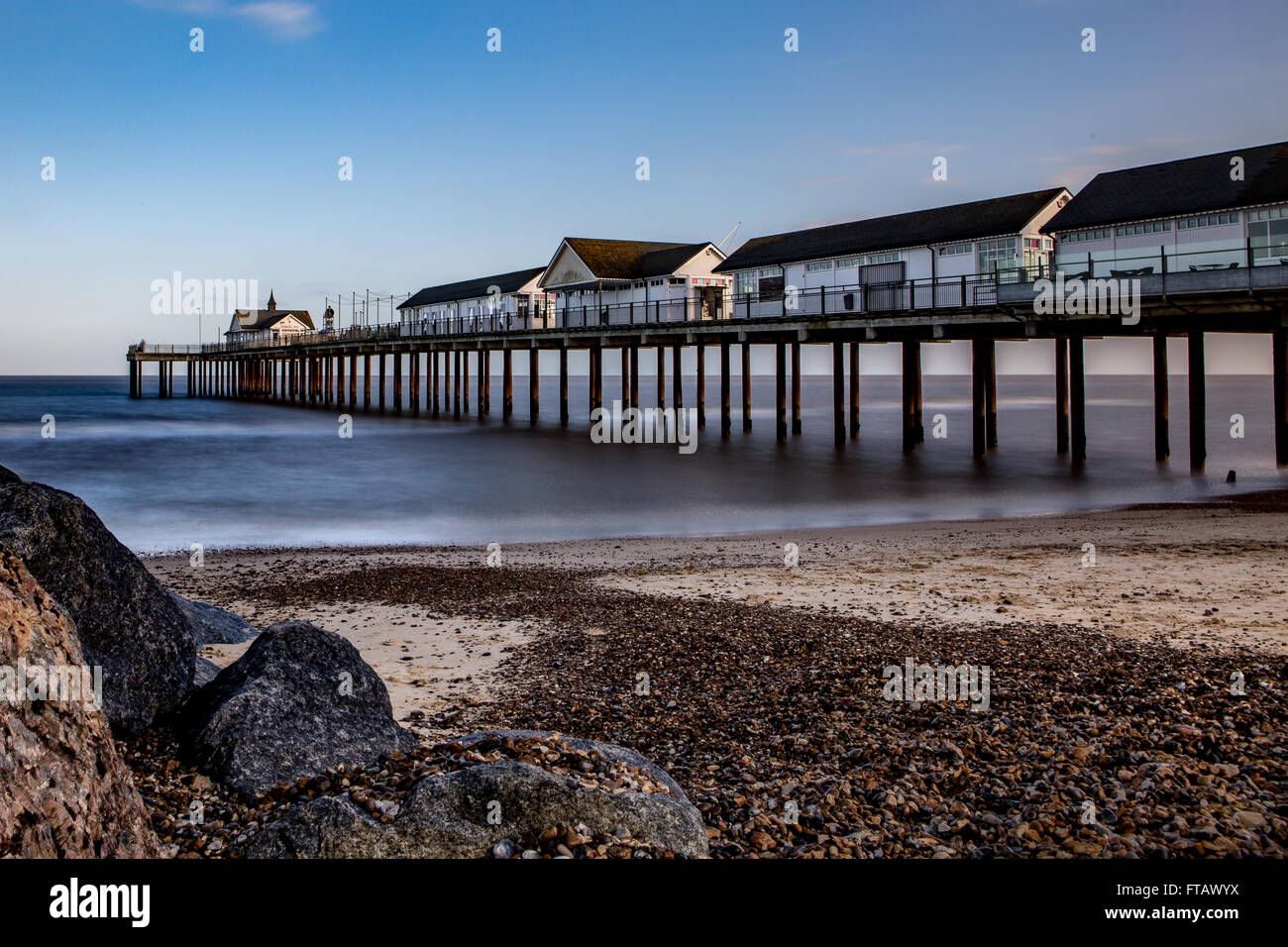 Southwold Pier on the Suffolk coast, seaside architecture Stock Photo ...