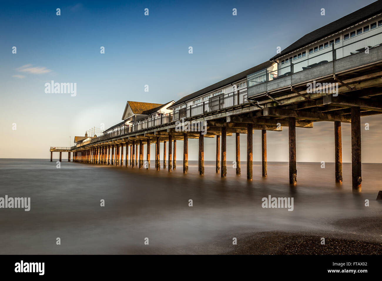 Southwold Pier on the Suffolk coast, seaside architecture Stock Photo ...