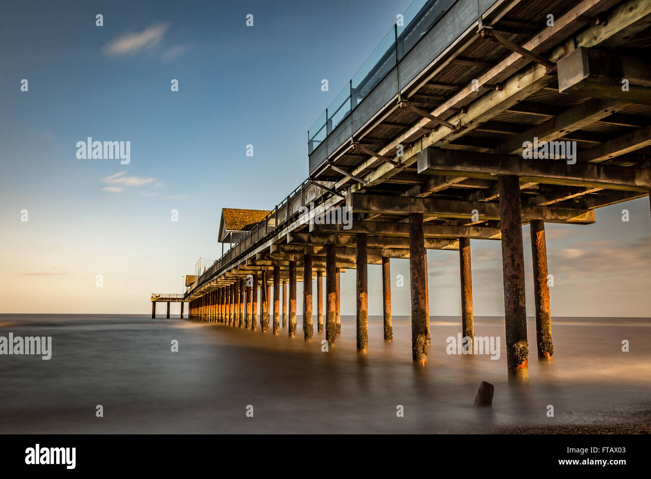 Southwold Pier on the Suffolk coast, seaside architecture Stock Photo ...
