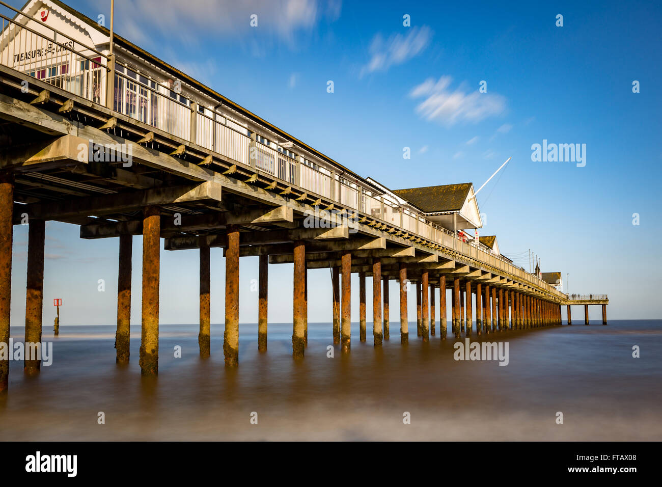 Southwold Pier on the Suffolk coast, seaside architecture Stock Photo ...