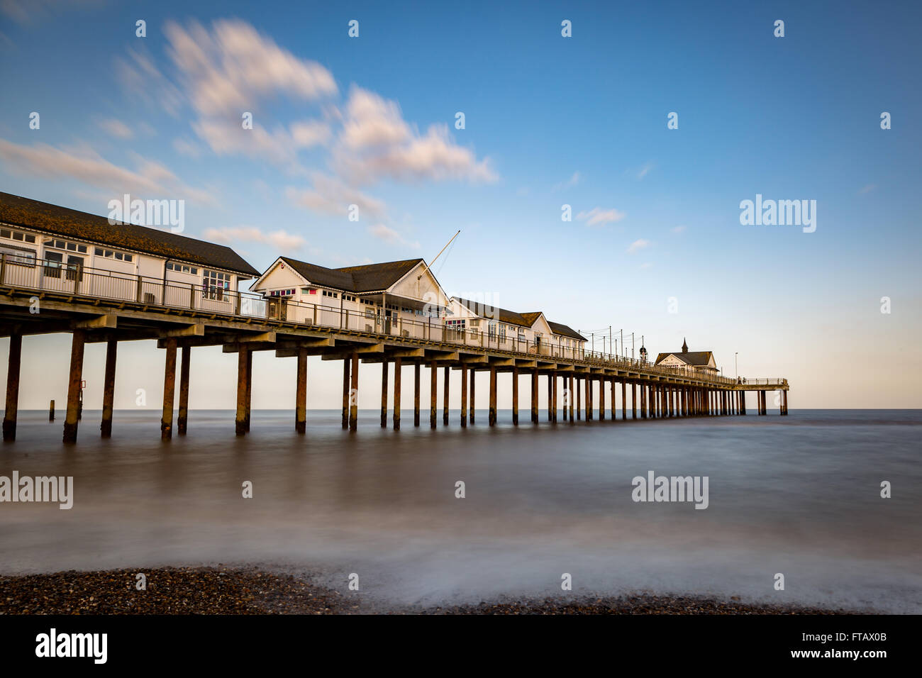 Southwold Pier on the Suffolk coast, seaside architecture Stock Photo ...