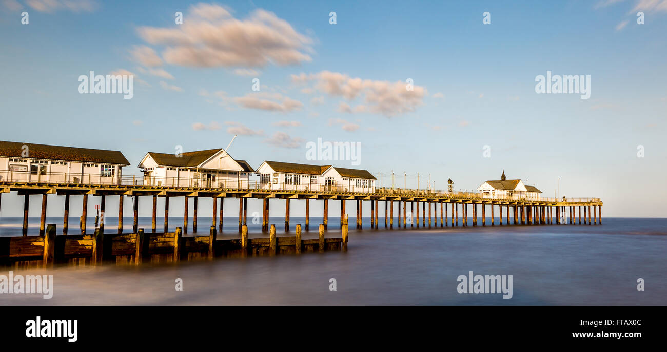 Southwold Pier on the Suffolk coast, seaside architecture Stock Photo ...