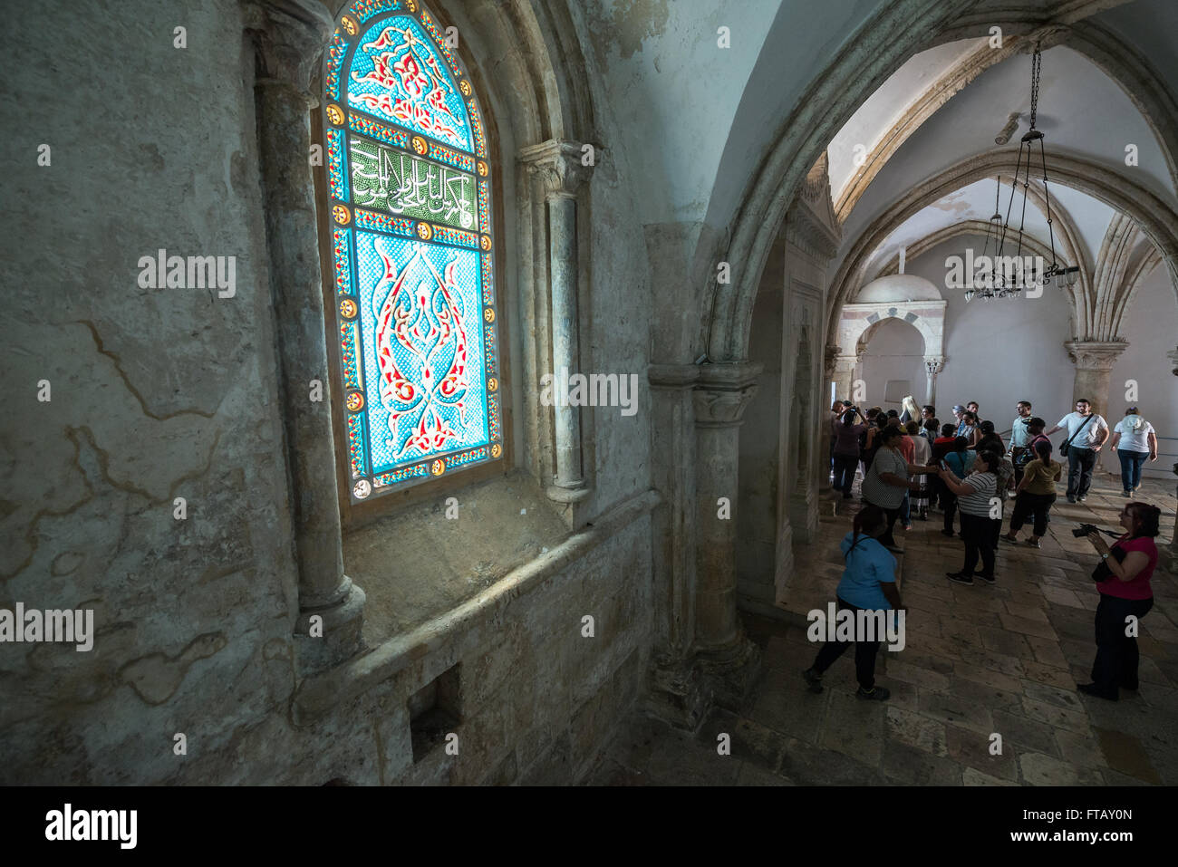 Tourists and pilgrims in Cenacle - Upper Room, held to be a site of The ...