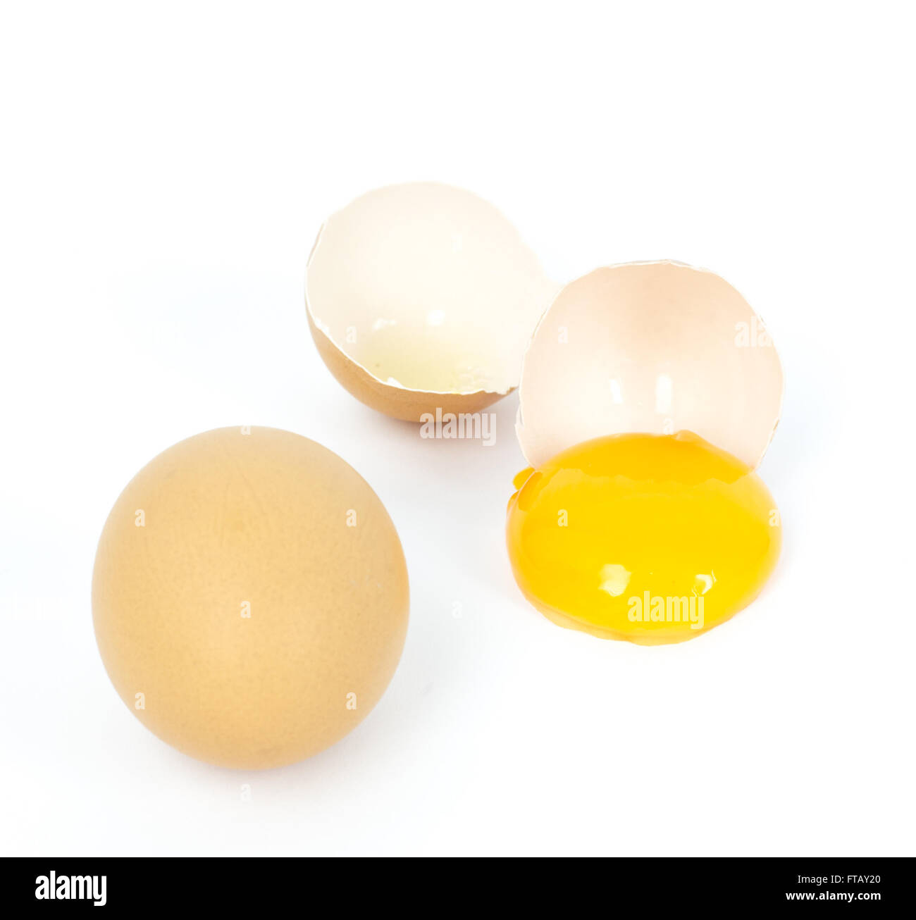 Egg in group broken on white background. This picture about food ...