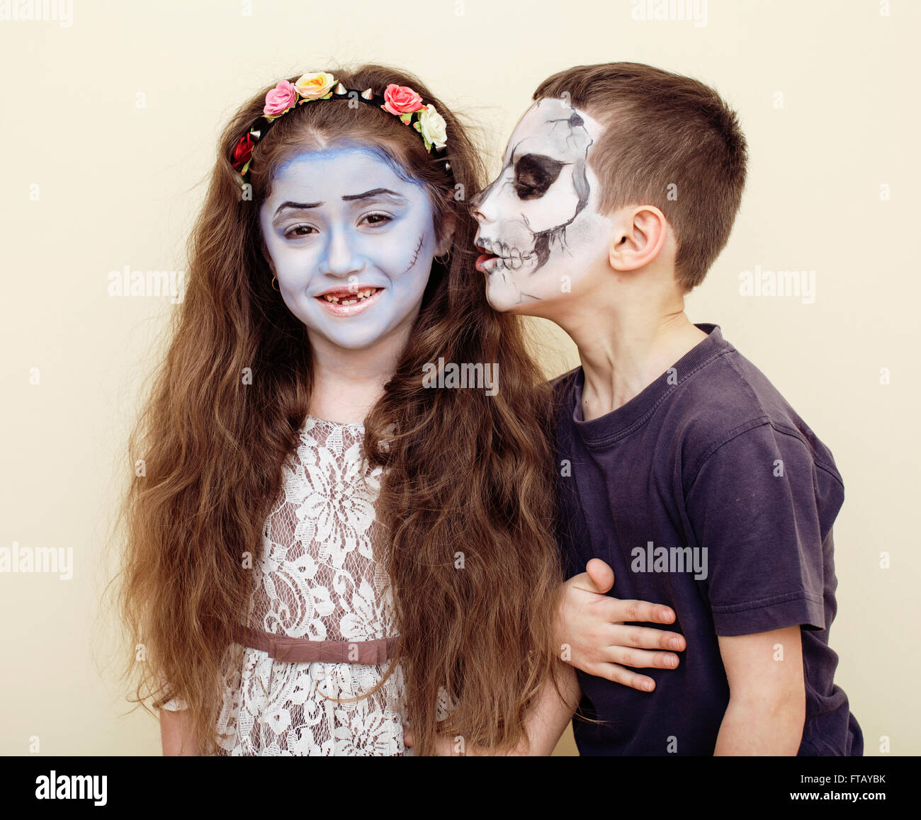 zombie apocalypse kids concept. Birthday party celebration facepaint on ...