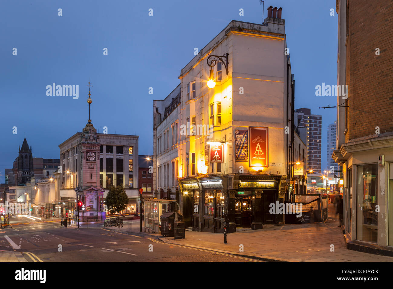 Night falls in Brighton city centre, UK Stock Photo - Alamy