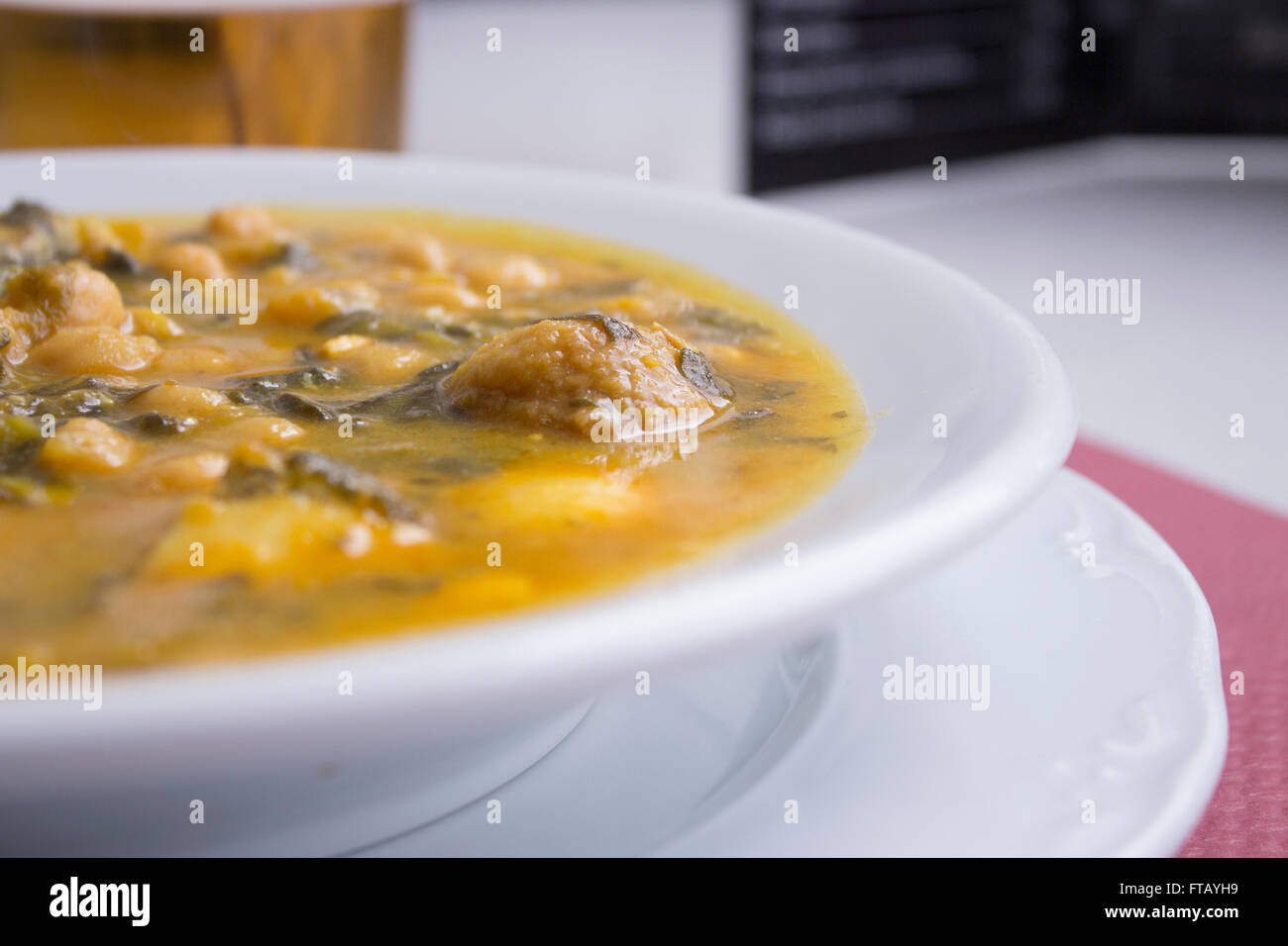 Pottage. Dish on restaurant table Stock Photo - Alamy