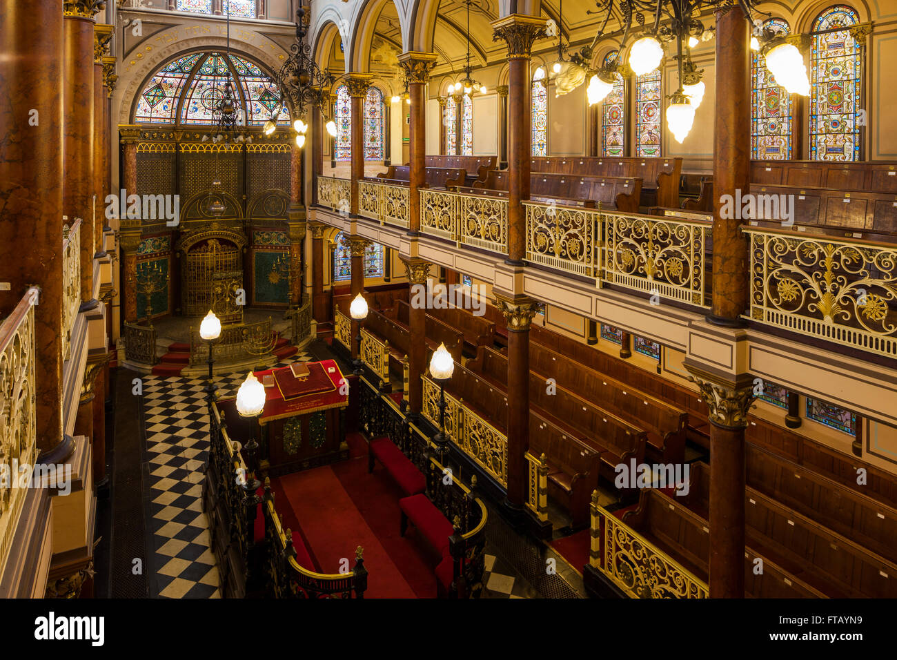 Interior of the historic synagogue on Middle Street in Brighton ...