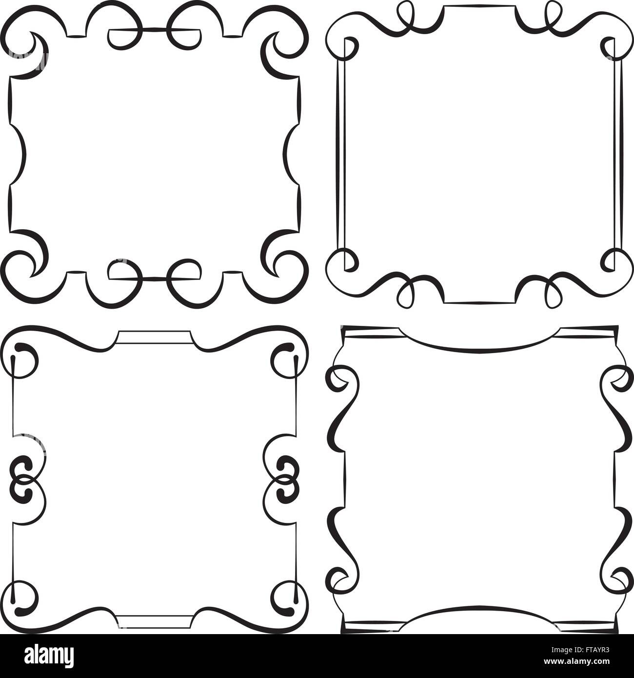 vector illustration. set of decorative retro frameworks Stock Vector ...