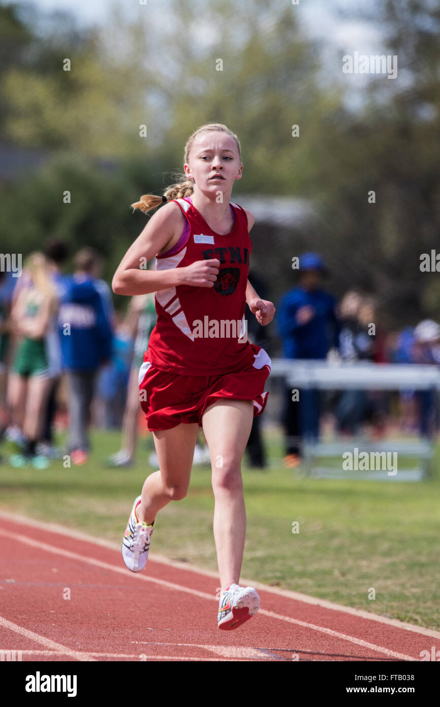 Leader of the the women's 1600 meters at the Burt Williams Track and ...
