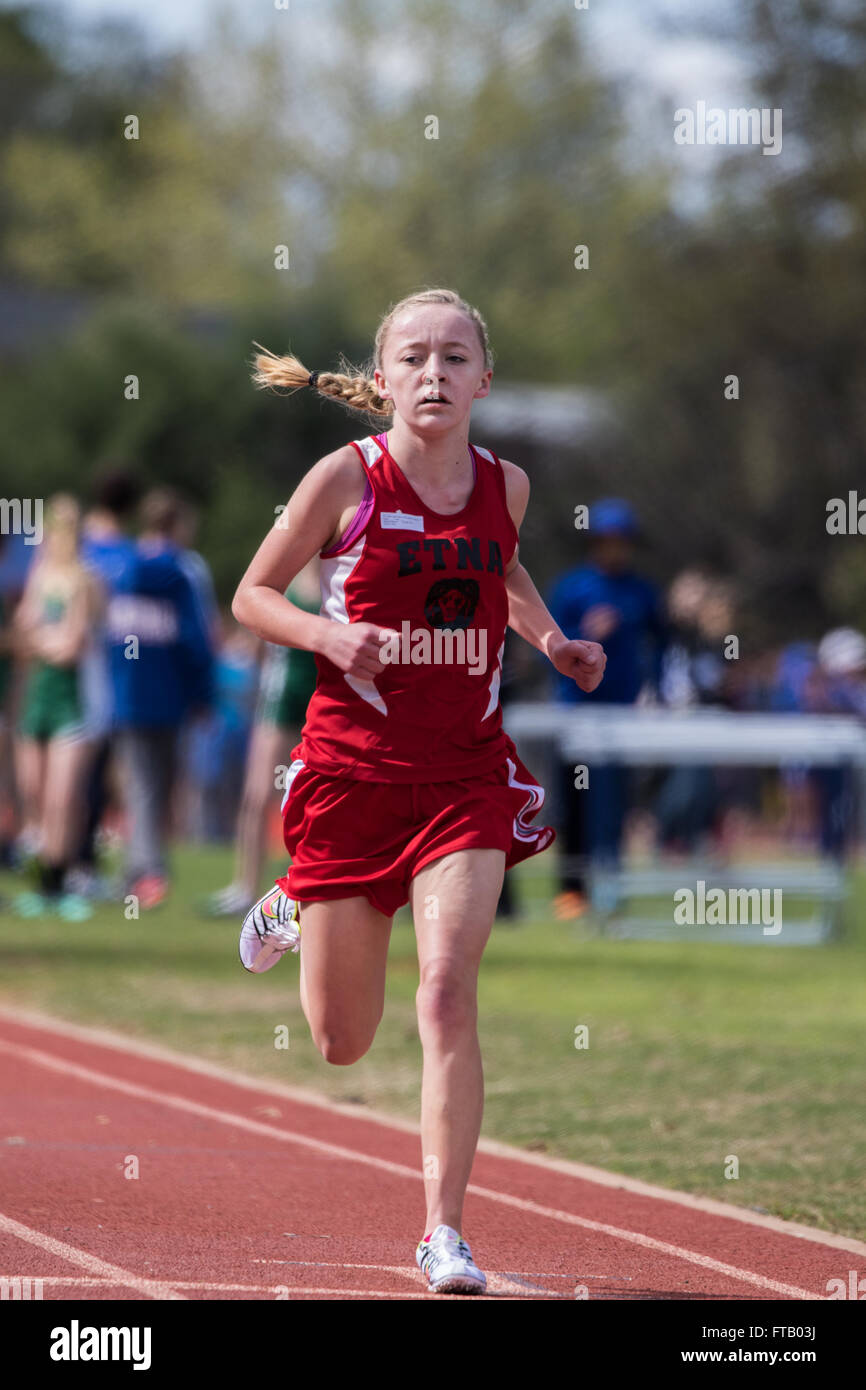 Leader of the the women's 1600 meters at the Burt Williams Track and ...