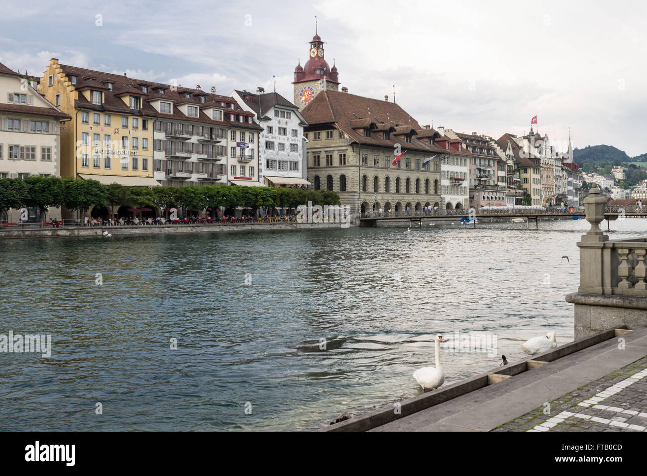 Reuss River Historical Buildings Lucerne, Switzerland Stock Photo - Alamy