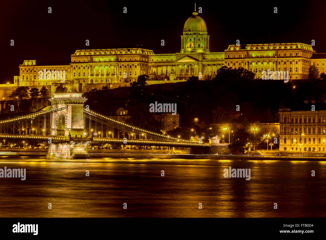 Danube River Bridge Buda Castle Chain Bridge Stock Photo - Alamy